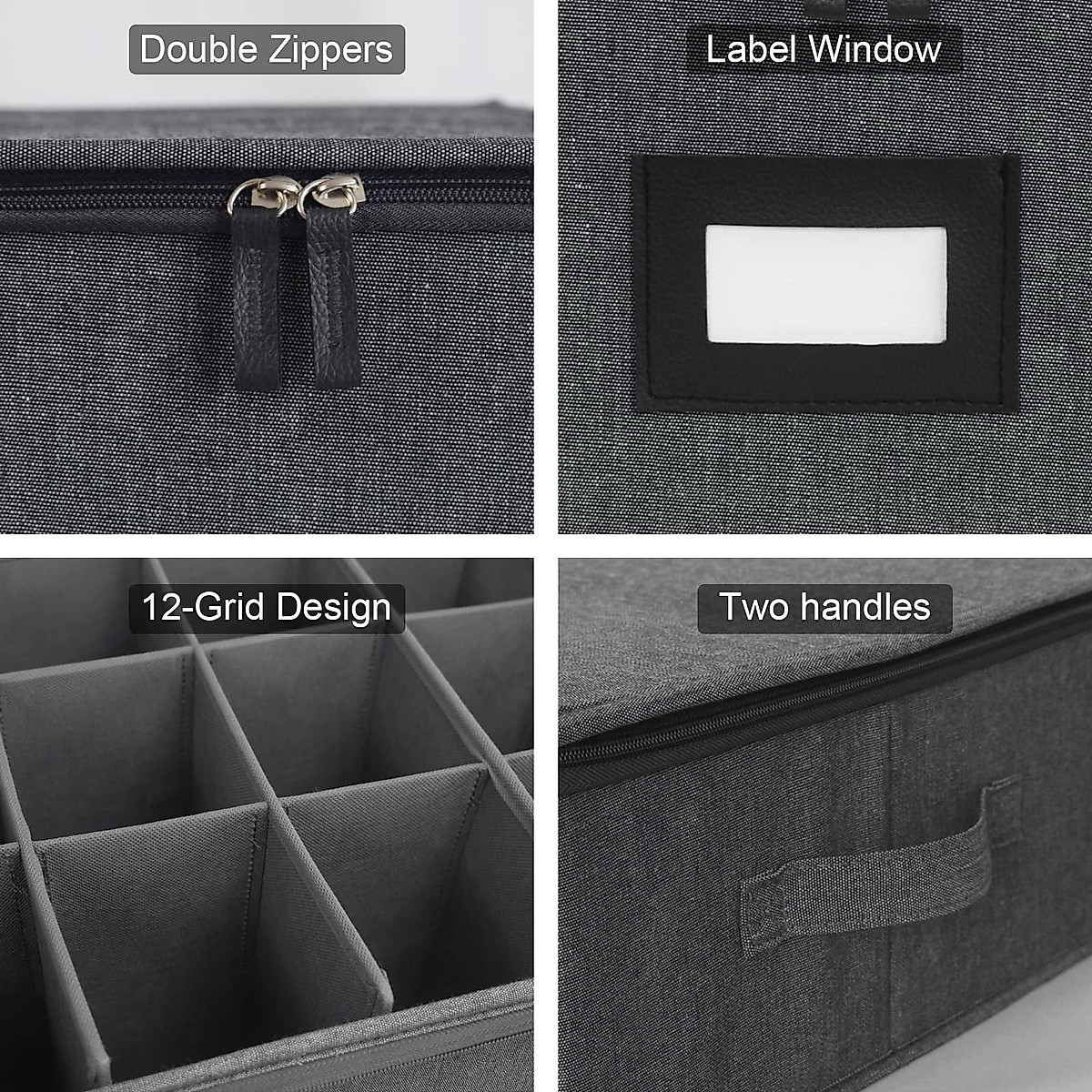 homyfort Platter Storage Case & Mug and Cup Storage with Dividers & Wine Glass Storage Box, China Storage Containers Hard Shell and Stackable