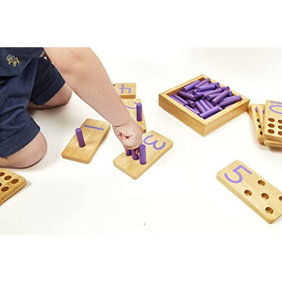 Counting Peg Board | Montessori Math and Numbers for Kids | Wooden Math Manipulatives Materials