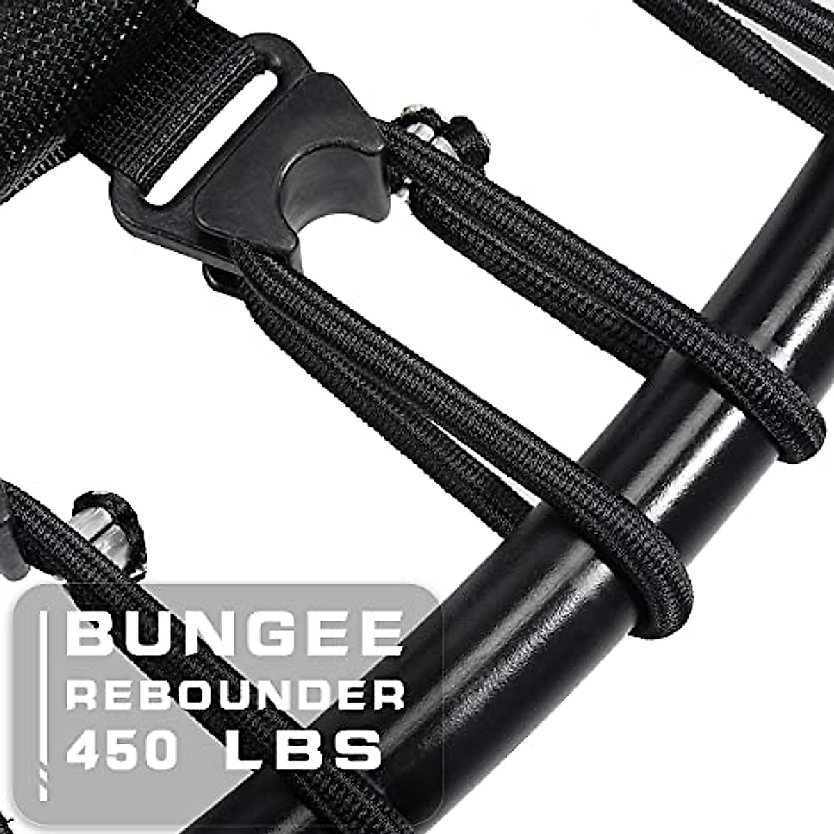 DARCHEN 450 lbs Mini Trampoline for Adults, Indoor Small Rebounder Exercise Trampoline for Workout Fitness, 450 lbs Max-Load Bungees for Quiet and Safely Cushioned Bounce, 40 Inch Gym Trampoline