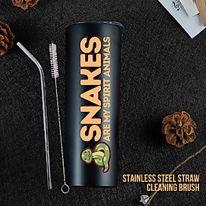 Onebttl Snake Gifts, Snakes Gifts for Women, Girl, Stainless Steel Skinny Tumbler 20oz - Snakes Are My Spirit Animals