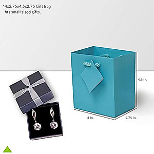 OccasionAll - 12 Pack Mini Gift Bags, Extra Small Teal Shopping Bags with Handles, Turquoise Gift Bags for Birthday Gifts, Wedding & Party Favors, Baby Shower, Small Business, Bulk - 4x2.75x4.5