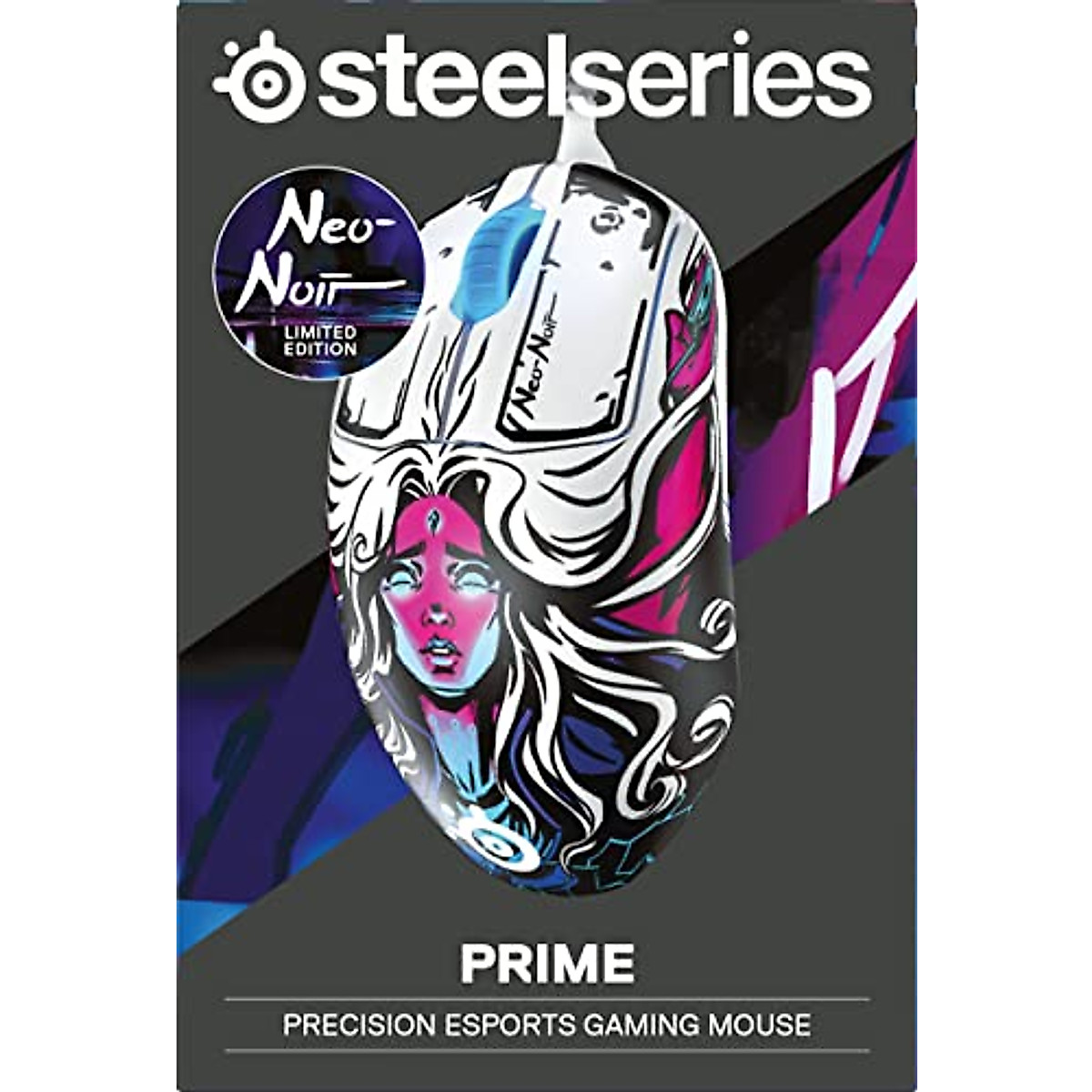 SteelSeries Prime FPS Gaming Mouse – 18,000 CPI TrueMove Pro Optical Sensor – 5 Programmable Buttons – Magnetic Optical Switches – Brilliant Prism RGB Lighting - Neo Noir