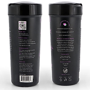 Wipex Gym Wipes & Fitness Equipment Wipes, Natural Lavender & Vinegar Wipes (75 Count (Pack of 4))
