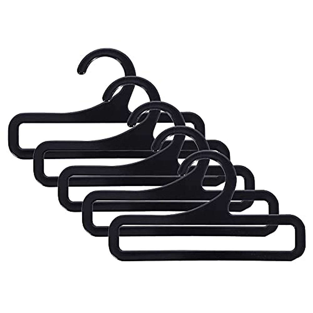 10 Pcs Plastic Scarf Hangers Towel Holders Closet Organizer for Scarves, Ties, Shawls, Belts, Towels (Black)