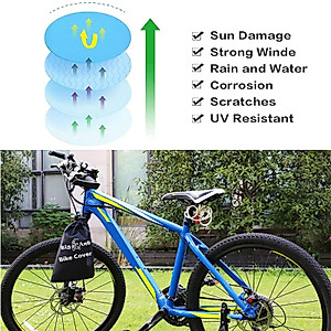 Big Ant Bike Cover Outdoor Waterproof Bicycle Covers with Lock Hole 210D Oxford Fabric Rain Sun UV Dust Snow Wind Proof Bike Cover for Mountain Road Electric Bike(Black & Silver)