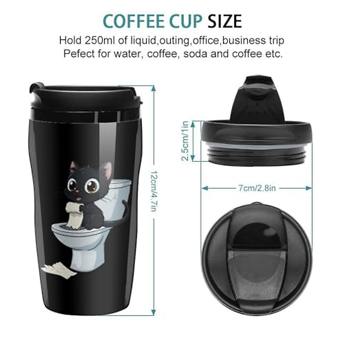 Cat Please Travel Coffee Mug Reusable Coffee Cup Tumbler with Lid for Outdoor 250ml