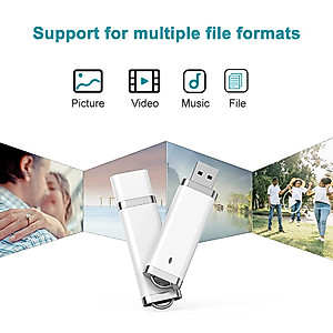 KEXIN 500 Pack 8GB Flash Drive USB Flash Drive 8G Thumb Drive Pen Drive Memory Stick Design in Snapcap White