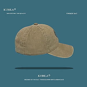 KUBILA Life is Better with Chickens Baseball Cap,Vintage Washed Cotton Denim Adjustable Low Profile Dad Hat for Men and Women Khaki