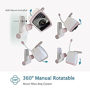 Moonybaby Trust 50s Baby Monitor No WiFi, 15 Hours Long Battery Life, 1000ft Long Range, 5" Display, Auto Night Vision, 2-Way Audio, Temperature Sensor, Lullabies, Power Saving/Voice Activation, Pink