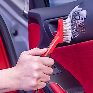 Mothers Car Detailing Brush for Stain and Hair Removal on Vinyl and Leather Seats - 2 Pack