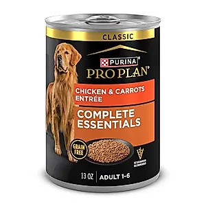 Purina Pro Plan High Protein Dog Food Wet Pate, Chicken and Carrots Entree - (Pack of 12) 13 oz. Cans