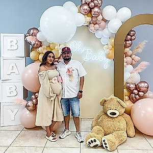 CIPAZEE Beige Arch Backdrop Cover - Beige Wedding Arch Cover Spandex Fitting Round Top Backdrop Arch Stand for Wedding Birthday Party Decoration(Beige,7.2x4FT)