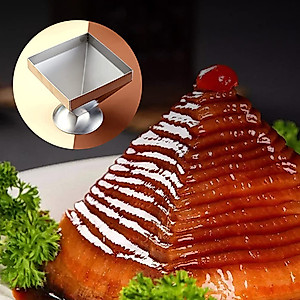 Hemoton Stainless Steel Pyramid Mold Cake Food Mold Stuffed Meat Shape Form Rice Shaper Metal Serving Plate for Home Restaurant Kitchen Size