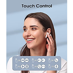 coioc Wireless Earbuds, Bluetooth Headphones, Ultra-Light and Bluetooth 5.3, CVC8.0 Bluetooth Earbuds, 30H with Mini Charging Case, USB-C Fast Charge, Deep Bass, IPX7 Waterproof, for Work,Travel