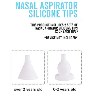 Baby Nasal Aspirator Replacement Tips - 2 Sets/4 Pieces Reusable Tips Compatible with Watolt / Grownsy / LittleTora / HEYVALUE / X-Bosak / Cocobela / TEQIN