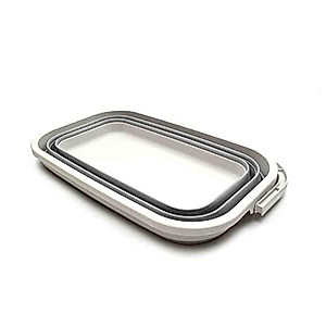 SAMMART 11.6L (3.06 Gallon) Collapsible Rectangular Handy Basket / Bucket (Grey, 1)