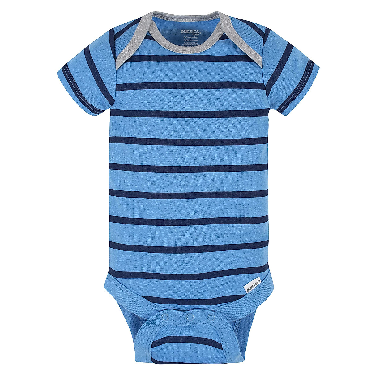 Onesies Brand Unisex Baby 3 Onesies 3 Pants Outfit Bundle Mix n Match Newborn to 12M, Blue Dog Stripe, 3-6 Months