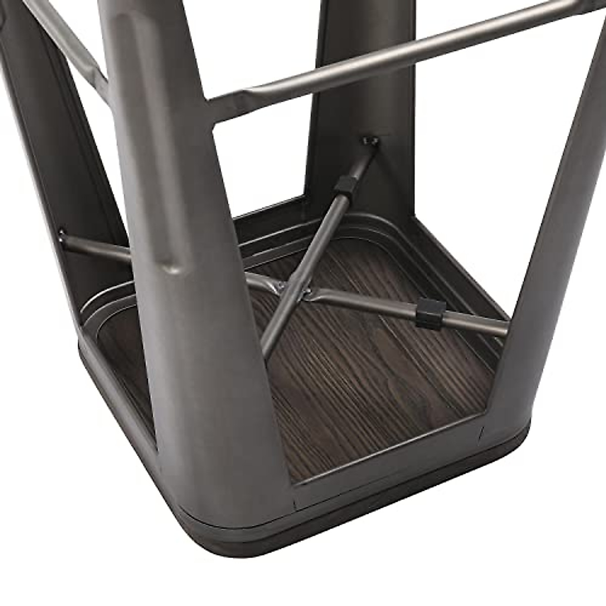 Yaheetech 24'' Counter Height Barstools 4PCS Metal Chairs Barstools for Patio with Wood Seat for Indoor and Outdoor, Gun Metal