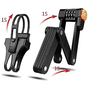 2 Pieces of Bicycle Code Lock, Tram Lock, Mountain Bike Portable Folding Lock, Portable Hinged Bicycle Lock