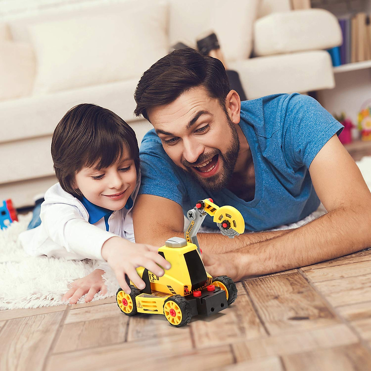 MOBIUS Toys 7 in 1 Take Apart Truck Construction Set - STEM Learning Kids Builder PlaySet w/Electric Drill, DIY Engineering Building w/Lights, Sounds, Push & Go, Boys & Girls, Ages 4-7 Years Old