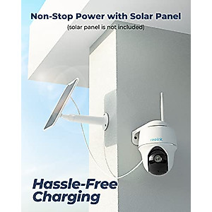 REOLINK Pan Tilt Solar Battery Camera Outdoor Wireless for Home Security, No Hub Needed, 2K Night Vision, Smart Detection, 2-Way Audio, Support Alexa/Google Assistant/Local SD, Argus PT