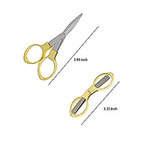 XINYIDAO 2 Pcs Small folding scissors small portable travel sewing scissors stainless steel telescopic scissors Fish line scissors Alloy scissors