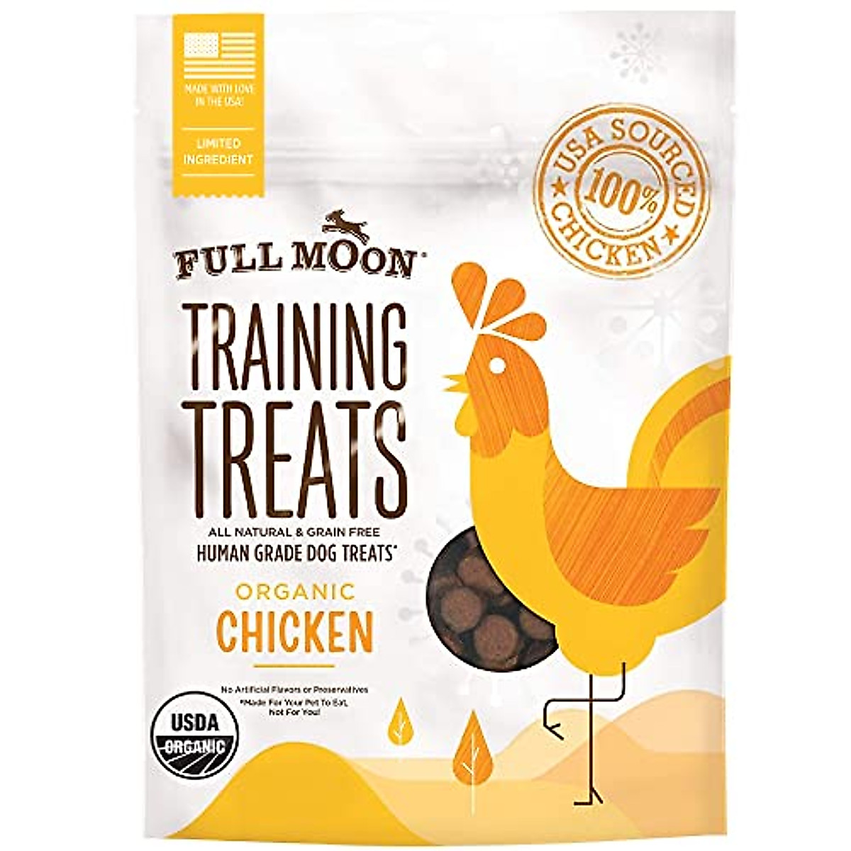 Full Moon USDA Organic Chicken Training Treats Healthy All Natural Dog Treats Human Grade 175 Treats