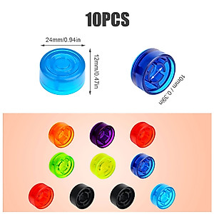 SAVITA 10pcs Guitar Effects Pedal Cap, Multicolor Pedal Footswitch Topper Effect Pedal Buttons Pedal Knob Caps Protection Cap for Guitar (8 Colors)