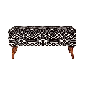Coaster Furniture Upholstered Black and White Storage Bench 918490