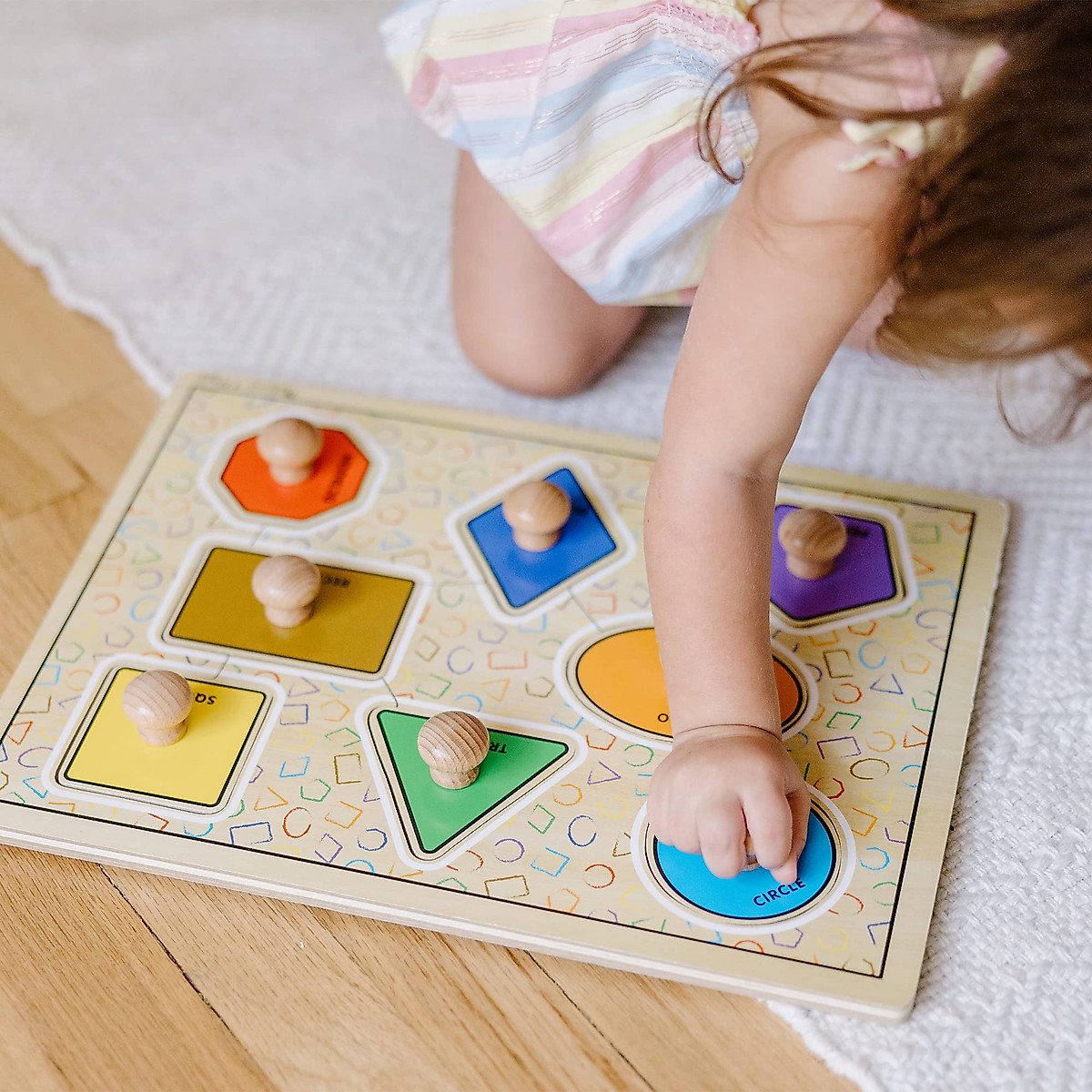 Melissa & Doug Jumbo Knob Wooden Puzzles - Shapes and Farm Animals - Chunky Baby Puzzles, Wooden Puzzles With Knobs For Toddlers Ages 1+