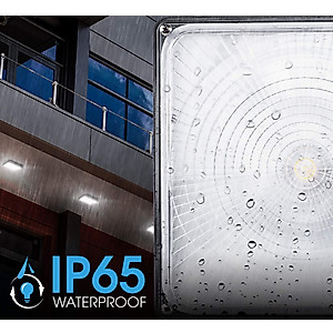 PARMIDA (4 Pack) LED Canopy Light, 45W, 0-10V Dimmable,110-277VAC, IP65 Waterproof, ETL-Listed, 5000K (Day Light), 9.6" x 9.6" Street, Area & Outdoor Lighting, Bronze