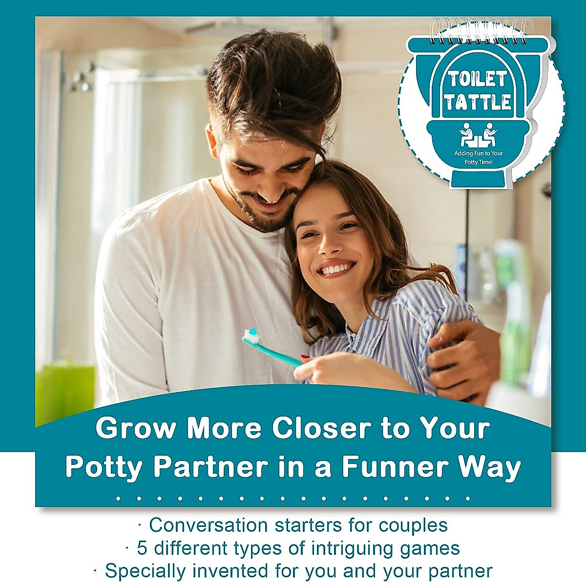 Toilet Games for Adults - Toilet Tattle Hilarious Gift for Couples Random Cool Stuff, Husband Gifts from Wife Funny Couples Gifts, Relationship Conversation Starter, Sudoku, Crossword, Word Search