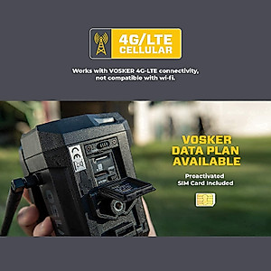 Vosker V150 Solar-Powered LTE Cellular Home Security Outdoor Camera, Motion Activated Sensor Nightvision Wireless - Bundle Including 4 V150 Cameras and 4 Security Boxes