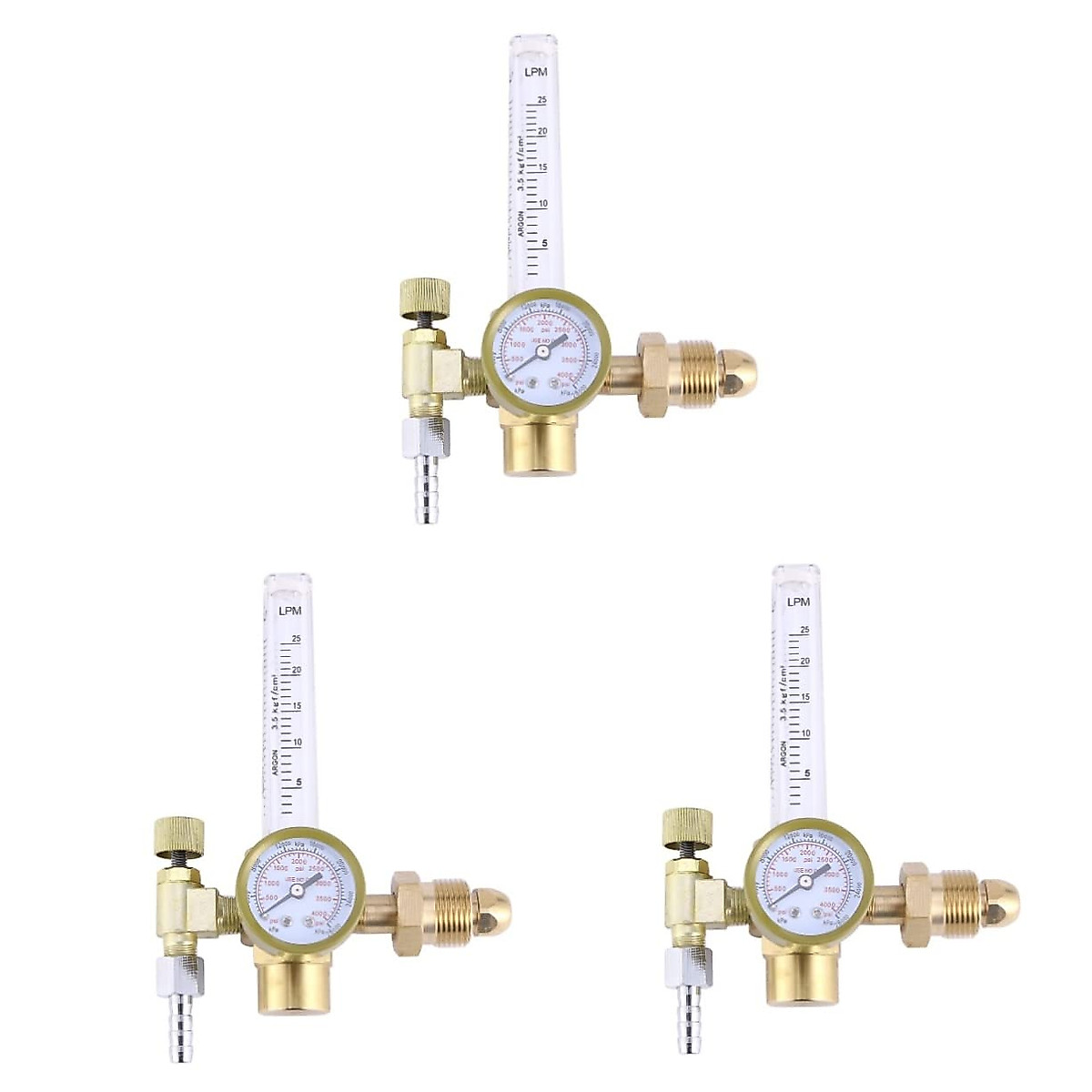 VILLCASE 3pcs Air Compressor Accessories Argon Flowmeter Regulator Accessories for Argon Co2 Regulator Argon Flow Meter Regulator Argon Regulator Gauges Welder Tig Welding Machine C02