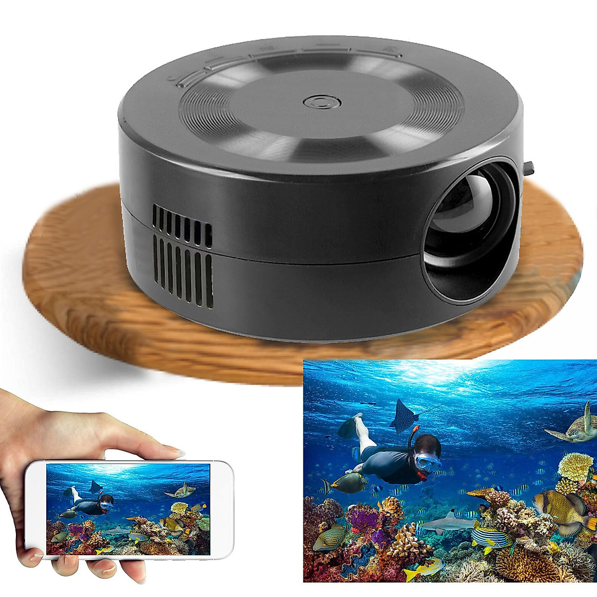 1080P New Mini Projector With Stereo Speaker - Portable Video Projector - Smart Projector With Multifunction - Video Projector For Indoor & Outdoor Use