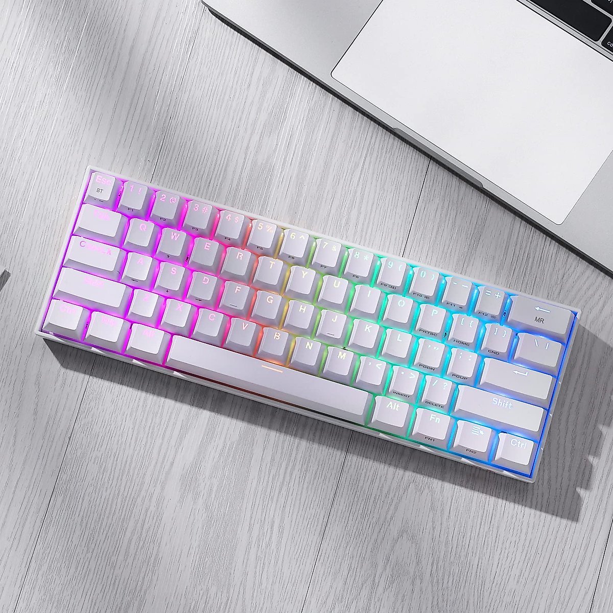 Redragon K530 Pro Draconic 60% Wireless RGB Mechanical Keyboard, BT/2.4Ghz/Wired 3-Mode 61 Keys Compact Gaming Keyboard w/Hot-Swap Socket, Free-Mod Plate Mounted PCB & Tactile Brown Switch