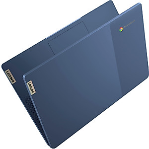 Lenovo IdeaPad Slim 3 14" Chromebook Laptop (14" FHD Touchscreen, 8-Core MediaTek Kompanio 520, 4GB RAM, 128GB(64GB eMMC+64GB SD)), Webcam, 13.5-Hrs Long-Battery Life, IST Card, Chrome OS, Abyss Blue
