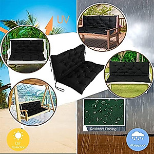2-3 Seat Replacement Swing Seat Cushion, Outdoor Bench Cushion with Backrest and Straps , Non Slip Sun Protection Porch Bench Seat Cushion for Home Garden Patio Outdoor Indoor Swing,Red-40x60in