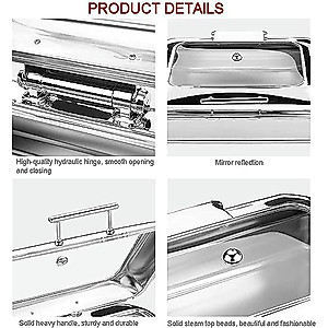 Chafing Dishes Chafing Dish Buffet Set, Food Warmers Server Warming Tray Round Rectangular Chafers, Stainless Steel Square Chafer, Round Food Warmer Chafing For Catering Warmer Chafer Set, Energy Effi