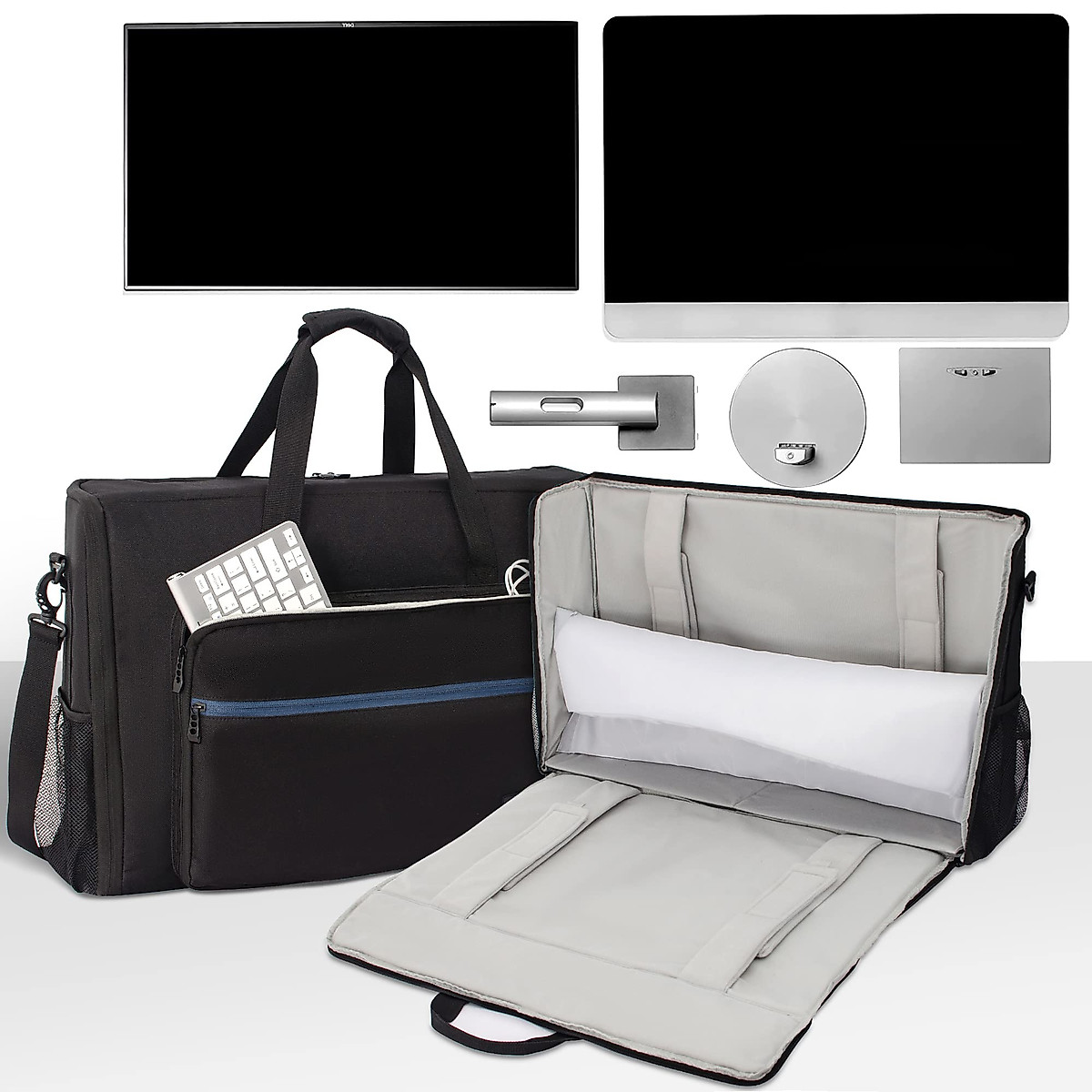AKOZLIN LCD Screens/TVs(up to 2) Transport Tote Bag for 27" - 32" Displays Padded Monitor Carrying Travel Case (NOT FOR IMAC) With Shoulder Strap