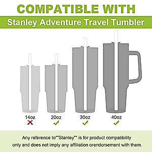 Straw Replacement 40 oz for Stanley Adventure Travel Tumbler, 6 Pack Reusable Straws Plastic Straws with Cleaning Brush Compatible with Stanley 40oz Stanley Cup