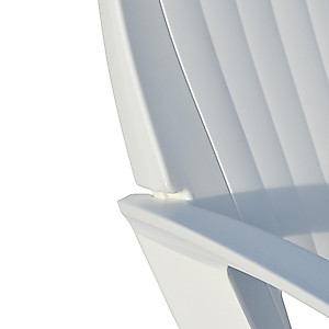 Semco Plastics Rockaway Heavy Duty Resin Rocking Chair, Low Maintenance All-Weather Rocker w/Easy Assembly for Deck & Patio, 600lbs Capacity, White