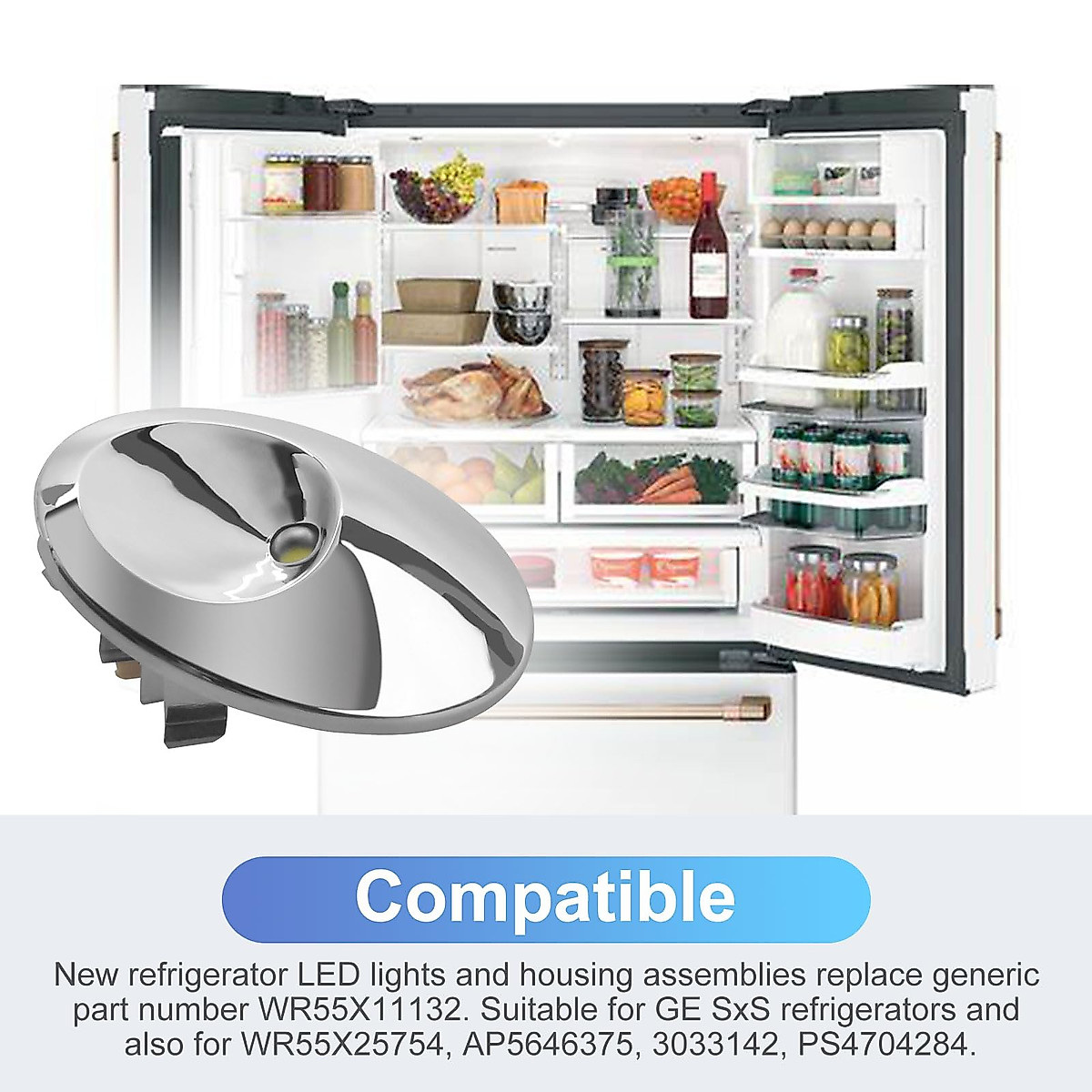 Aulpq Refrigerator LED Light Assembly WR55X11132 for Ge Led Refrigerator Light Bulb Covers Assembly - 2024 New Up