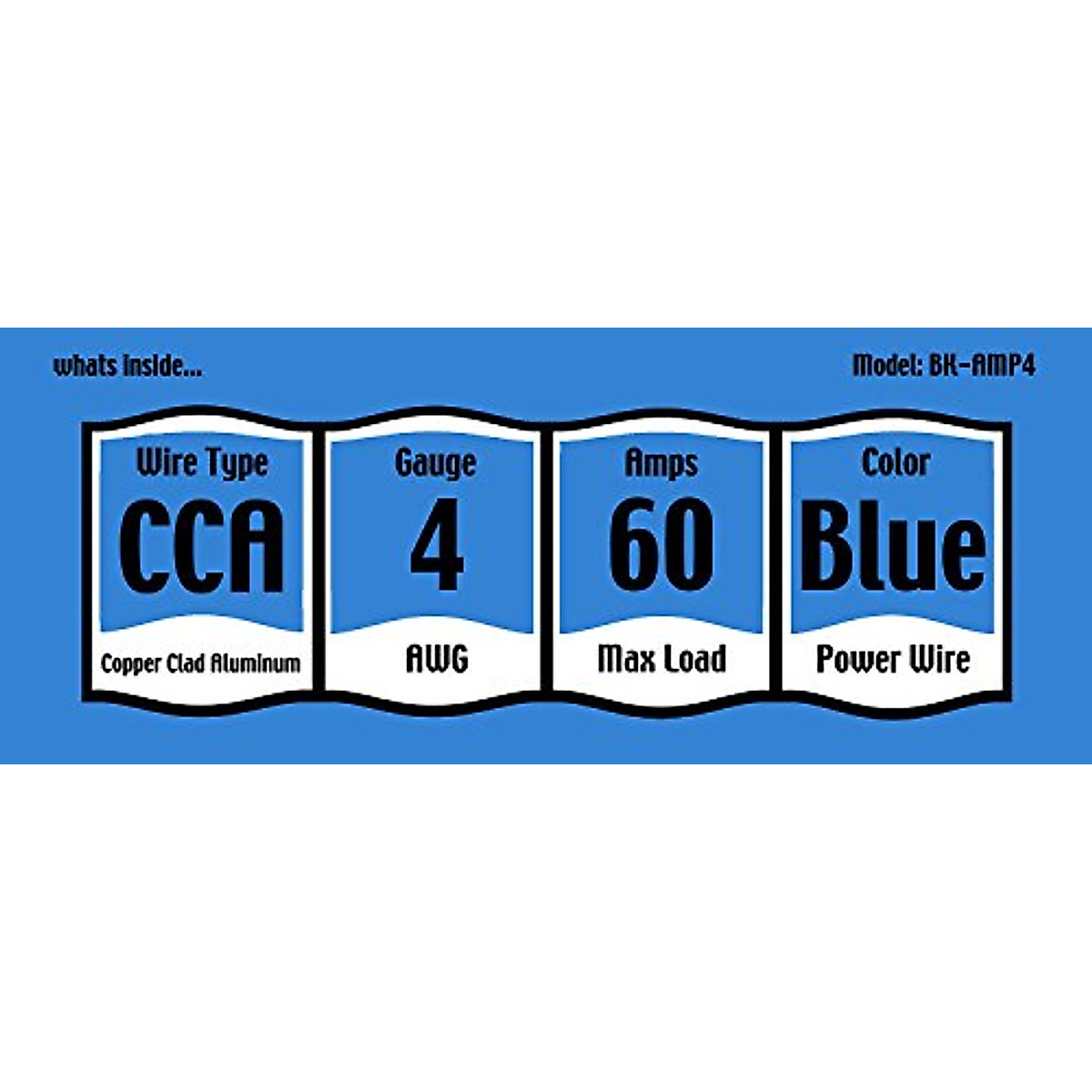 KnuKonceptz Bassik 4 Gauge Complete Amplifier Installation Amp Wiring Kit with RCA