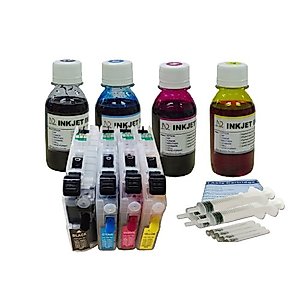 ND Brand LC101 LC103 LC105 LC107 Refillable Ink Cartridges with Auto Reset Chips and 4 X 100ml Dye Ink Refill Kit for BROTHER for Brother MFC-J285DW MFC-J450DW MFC-J470DW MFC-J475DW MFC-J650DW MFC-J870DW MFC-J875DW MFC-J4310DW BMFC-J4410DW MFC-J4510DW MFC