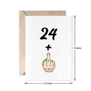 MAGJUCHE Funny 25th Birthday Card, 24+1 women Or Men Sweet 25 Years Old Birthday Gift Joke Card