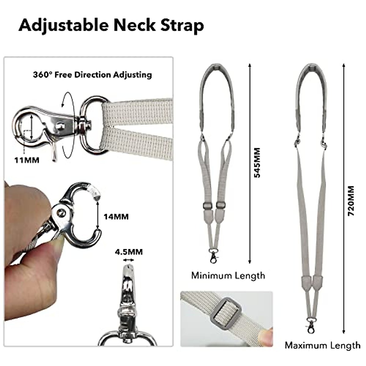 SYMIK Remote Controller Lanyard for DJI FPV/Avata, Phantom 4/3, Inspire Remote Controller 2, SYMIK Bracket, Adjustable Neck Strap/Shoulder Strap with Comfortable EVA Padding; Adjusts from 21'' to 28''