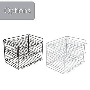 Smart Design 3-Tier Can Rack Organizer - Adjustable - Steel Metal Wire - Pantry, Spice, Cabinet, Under Sink, Fridge Storage Organization - Kitchen (14.5 x 10.25 Inch) [White]