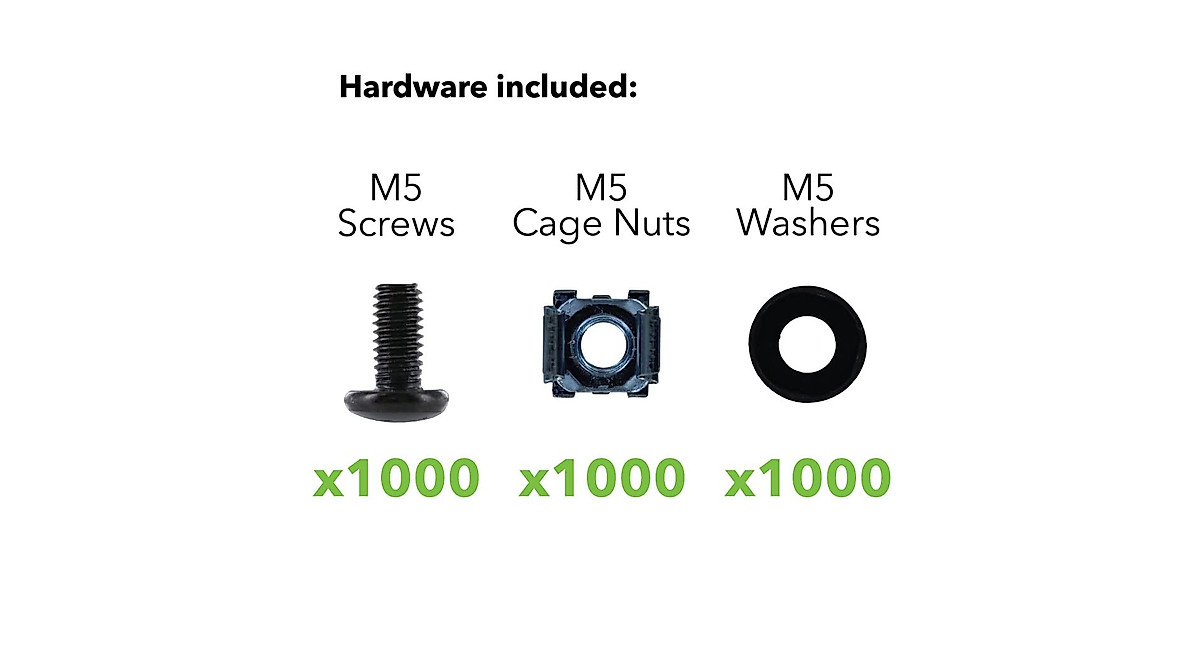 NavePoint M5 Cage Nuts & Screws - 100 Pack