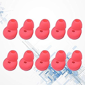 Earphone Sleeve- 5 Pairs Headset Cover Silicone Anti- Slip Replacement Earpads Ear Gel for Gear Circle SM- R130 (Watermelon Red) Earphone Sleeve